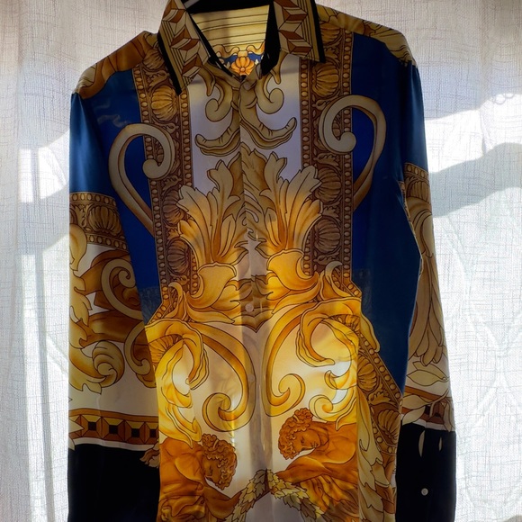 Versace | Shirts | Versace Buttondown Silk Long Sleeve Shirt | Poshmark